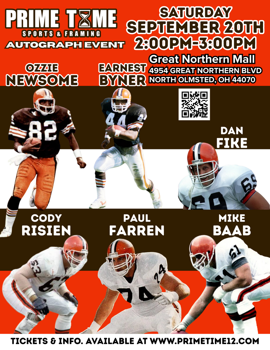 Earnest Byner Autograph Signing Event – Prime Time Sports & Framing