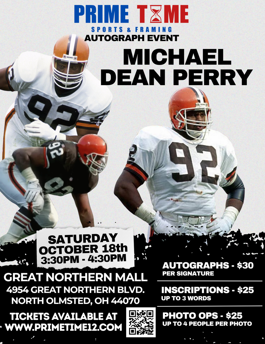 Michael Dean Perry Autograph Signing Event Pre-Sale – Prime Time Sports ...