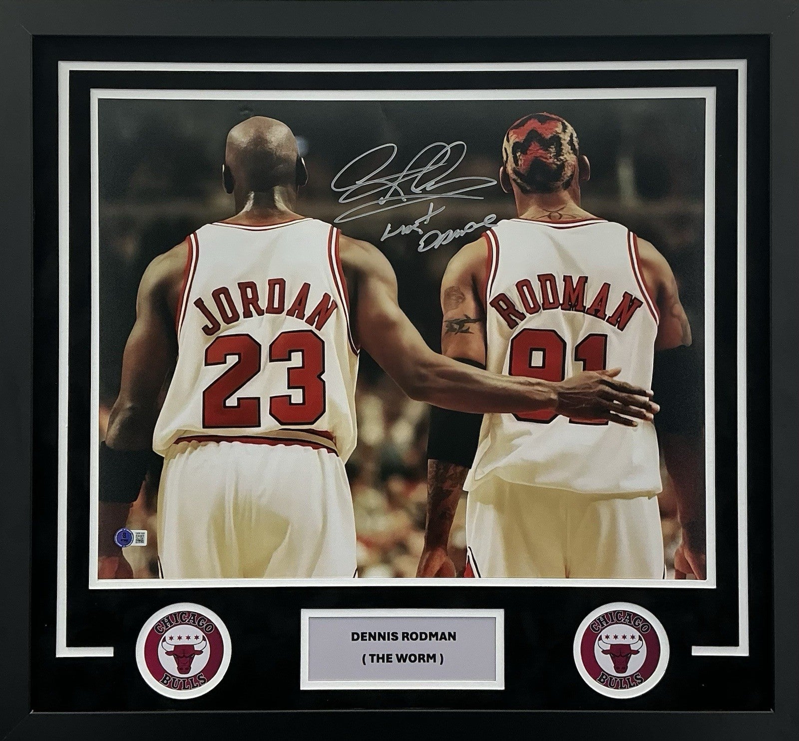 Dennis Rodman Signed Autographed Bulls 16x20 Photo Custom Framed Becke ...