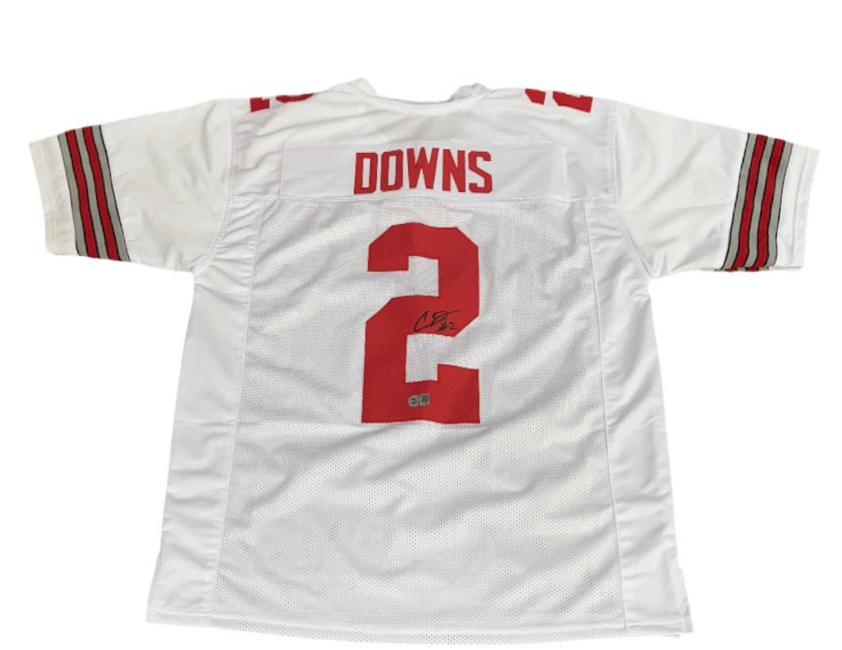 Ohio State Buckeyes Caleb Downs Hand Signed Autographed Custom White J ...