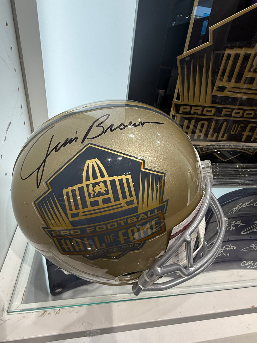Pro Football Hall of fame Jim Brown Signed Autographed Full Size Helme ...