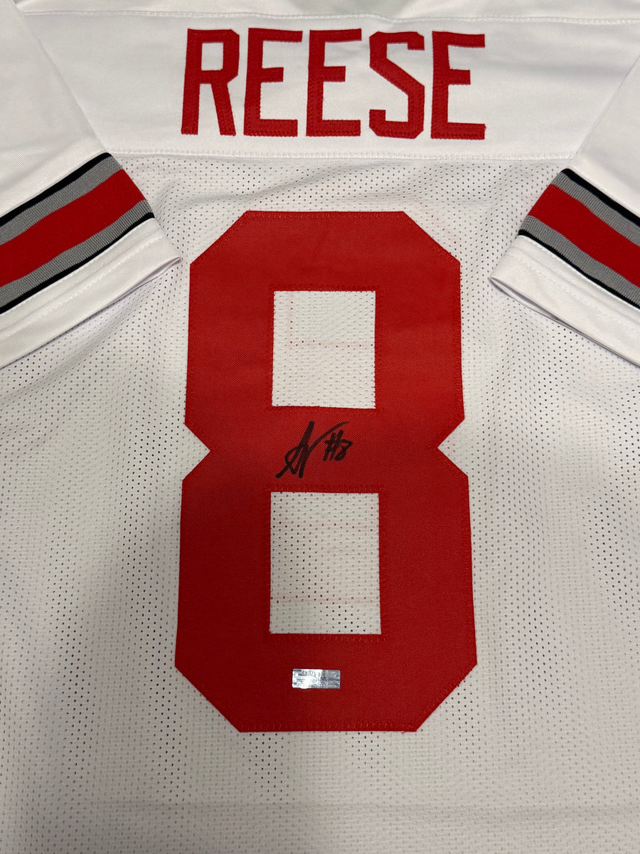 Arvell Reese Signed Autographed Ohio State Buckeyes White Custom Jerse ...